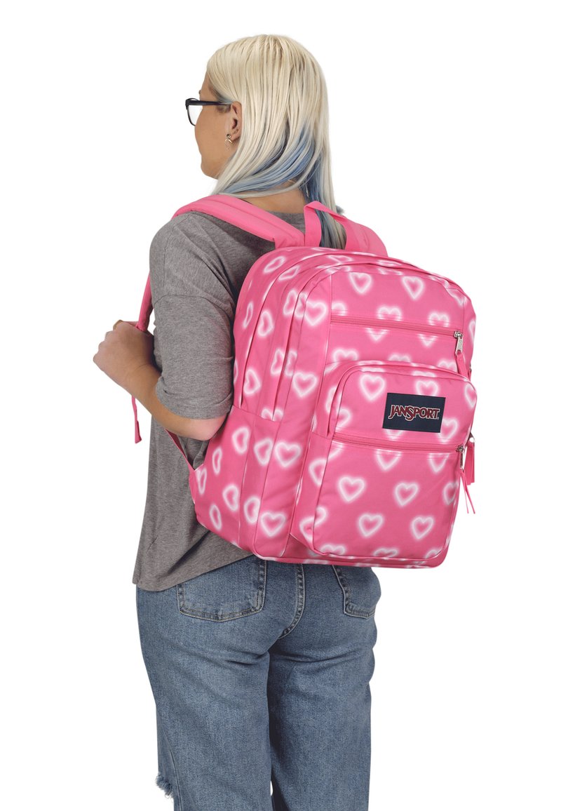 JanSport BIG STUDENT - Rucksack - happy hearts black/pink - Zalando