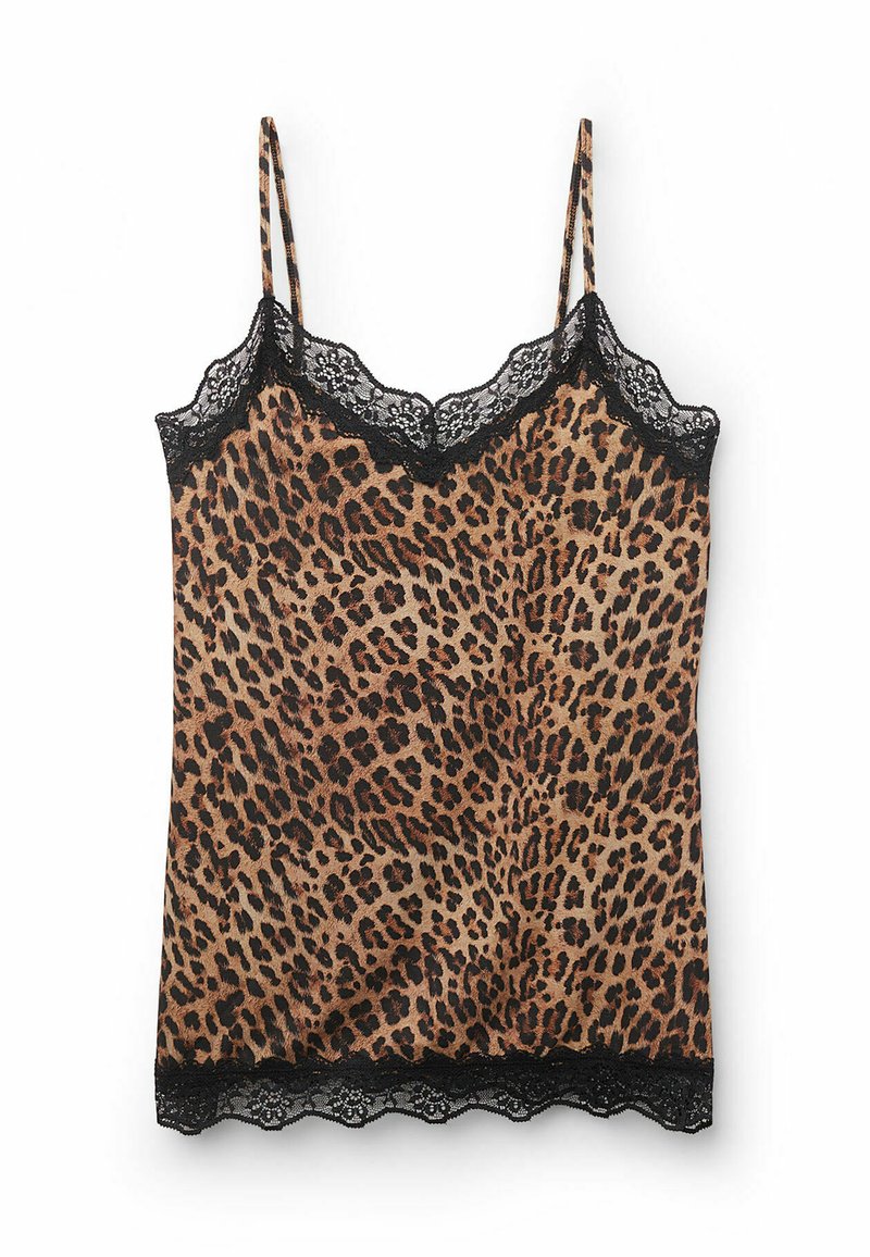 Tezenis V-NECK - Top - animal print y stampa bright leopard/marrón ...