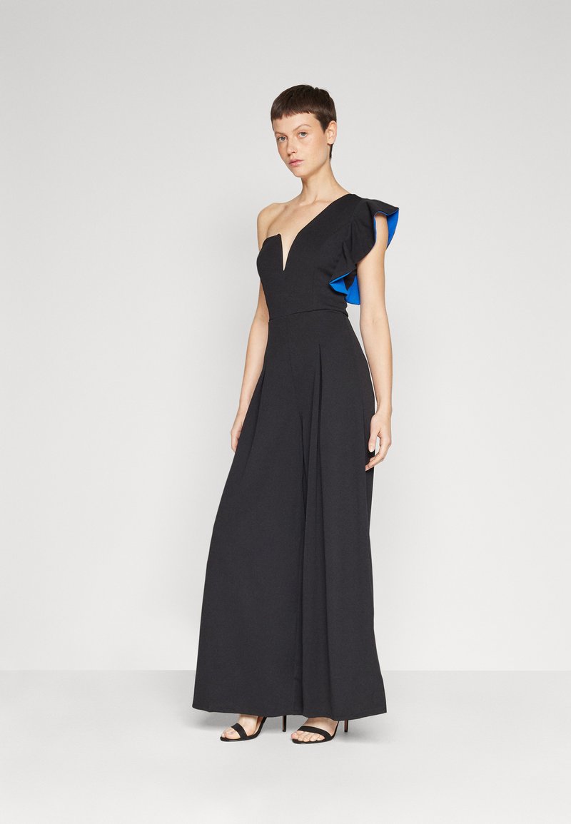 WAL G. SKYLA RUFFLE - Jumpsuit - black/electric blue/schwarz - Zalando.ch