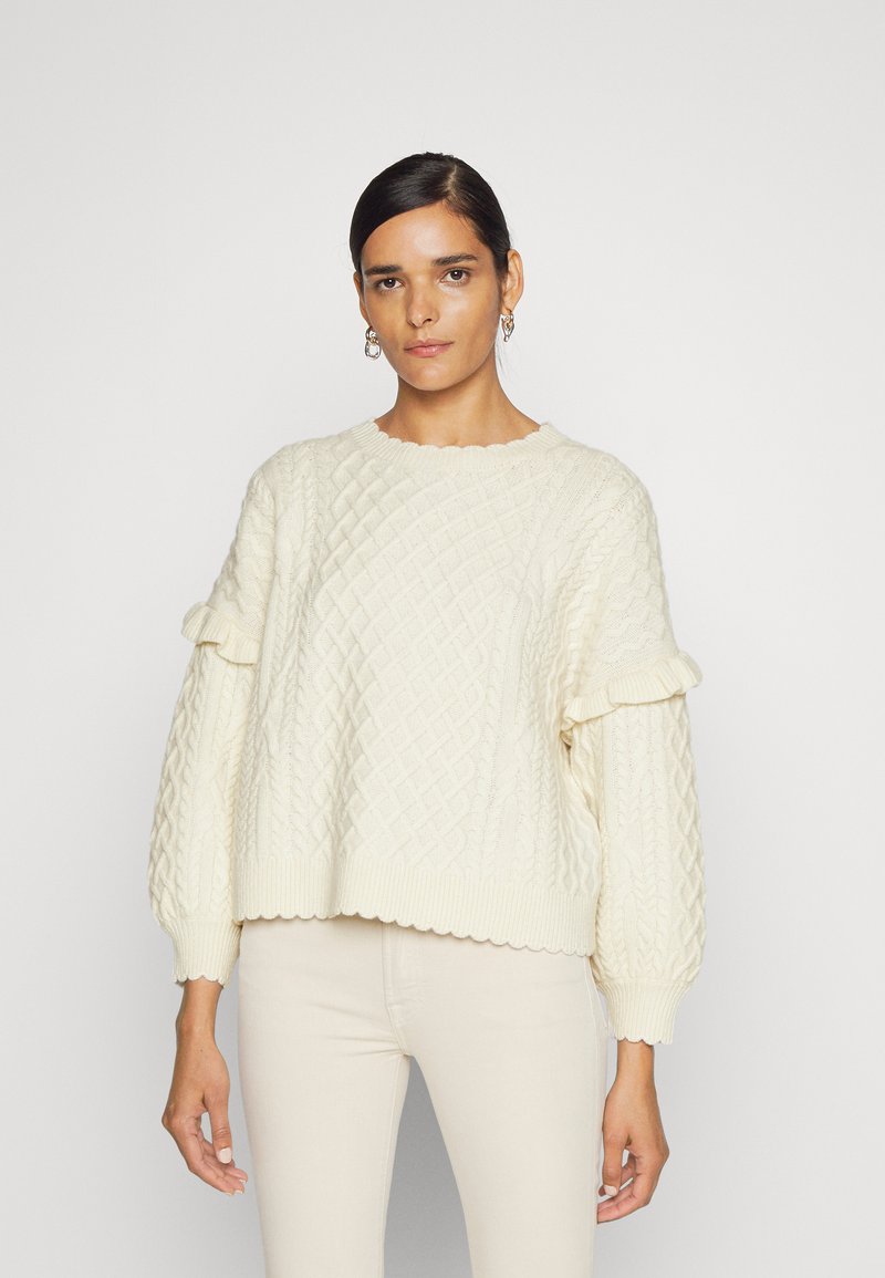 Needle & Thread ELSIE CABLE JUMPER - Strickpullover - cream/offwhite ...