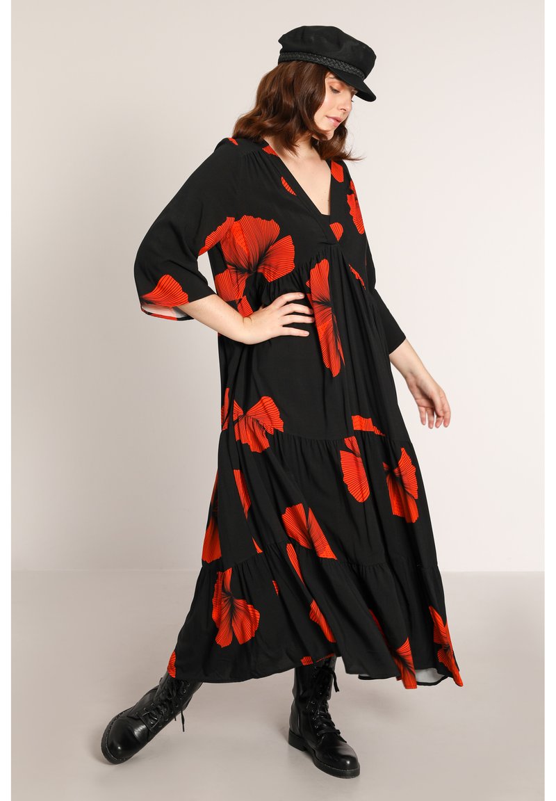 Jean Marc Philippe Maxi dress - noir orange/black - Zalando.ie