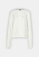 Pieces PCGABBY O NECK BOW - Pullover - cloud dancer/blanc - ZALANDO.FR