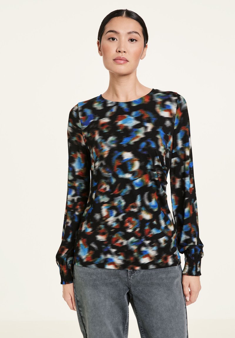 Taifun RUNDHALS MIT GESMOKTEN ÄRMELENDEN - Blouse - heather blue ...