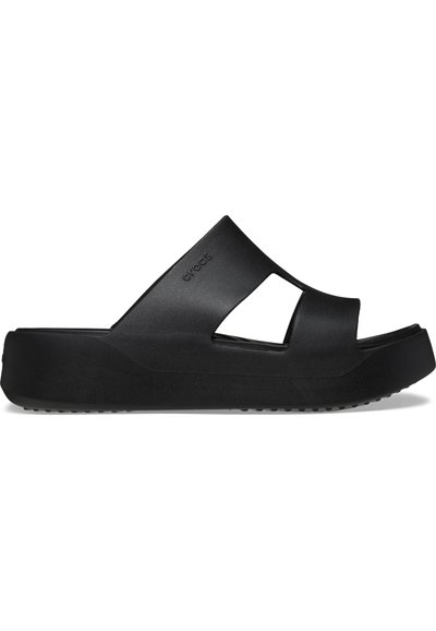 Crocs SPLASH STRAPPY SANDAL - Badslippers - black/zwart-metallic ...