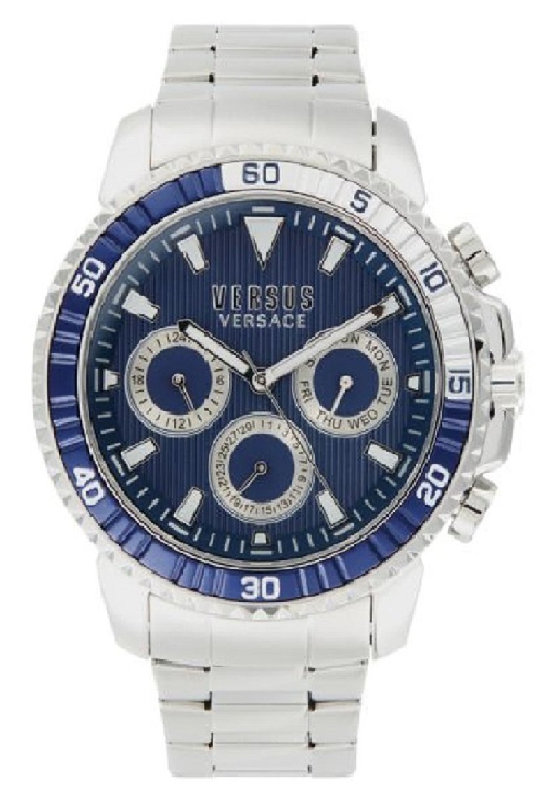 Versus Versace ABERDEEN CHRONO - Chronograph watch - silver/blue/silver ...