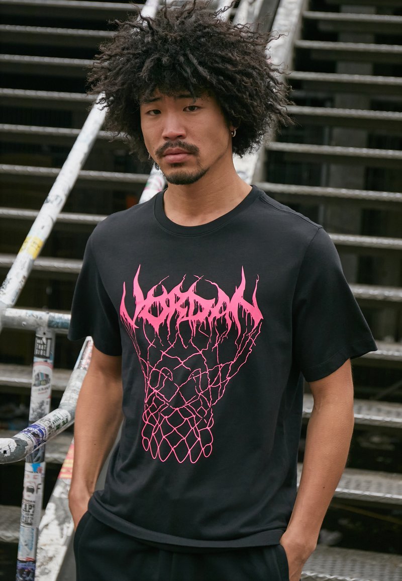 Jordan CREW - Bluză sport - black/hyper pink/negru - Zalando.ro