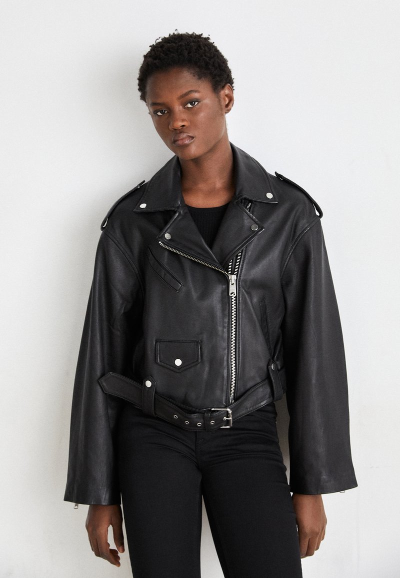 AllSaints DAYLE BIKER - Lederjacke - black/schwarz - Zalando.at
