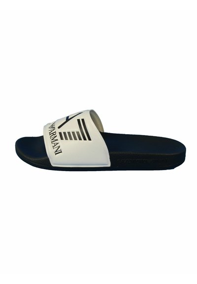 EA7 Emporio Armani SPORT TAPE SLIDE UNISEX - Matalakantaiset pistokkaat - black/gold/musta ...