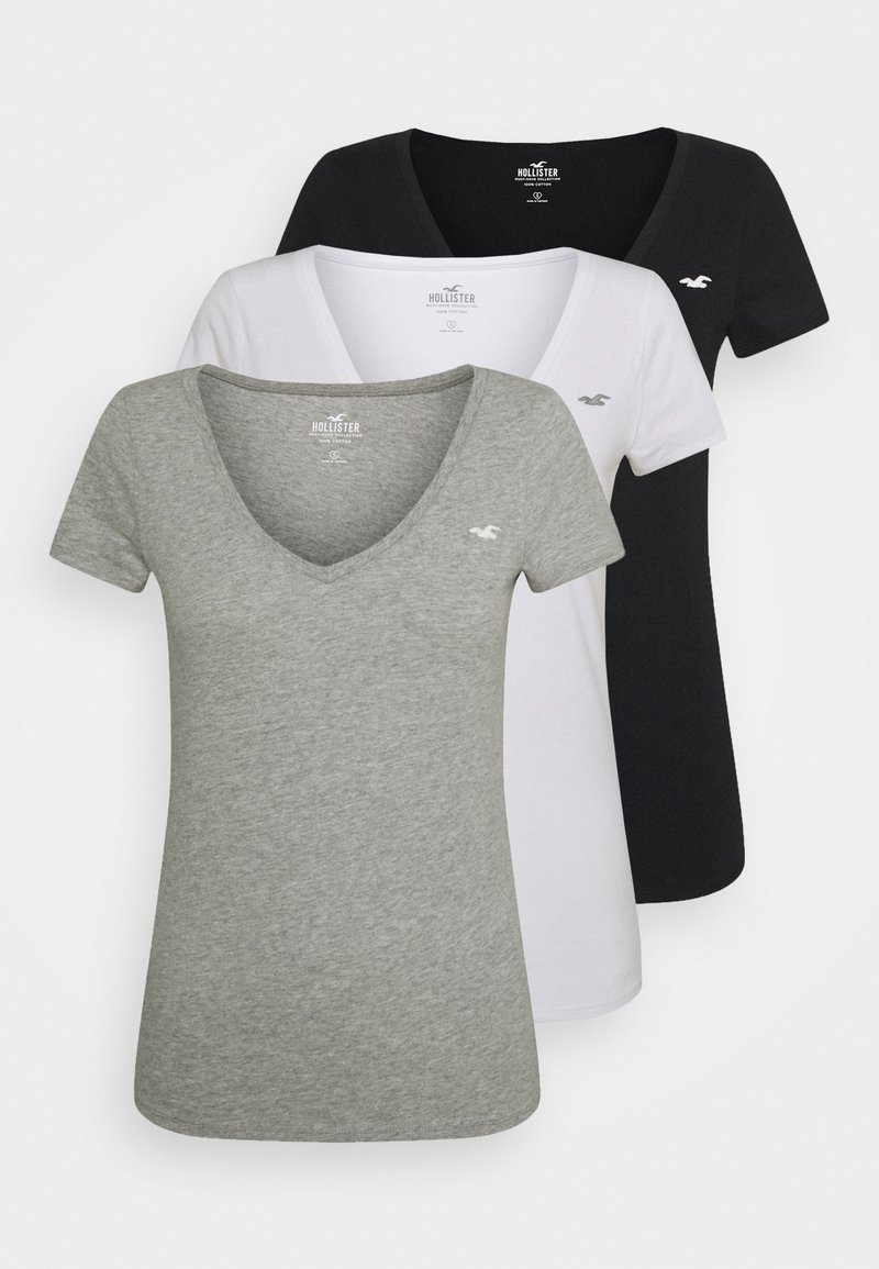 Hollister Co. ICON MULTI 3 PACK - T-shirts basic - white/black/light ...