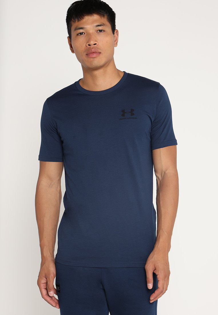 Under Armour SPORTSTYLE LC SS - Sports T-shirt - academy/black/black ...