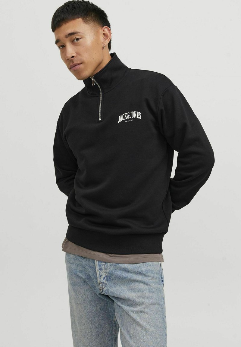 Jack & Jones ZIP-UP - Sweater - black/zwart - Zalando.nl