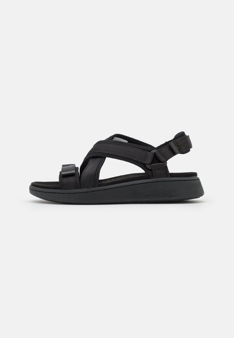 Woden LINE CROSS - Sandals - black - Zalando.ie