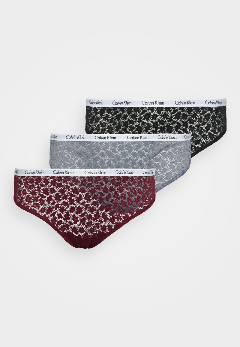 Calvin Klein Underwear 3 PACK - Slip - black/grey/deeprouge/schwarz ...