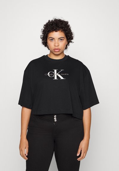 Calvin Klein Jeans ARCHIVAL MONOLOGO CROPPED TEE - T-Shirt print - bright white/weiß - Zalando.ch