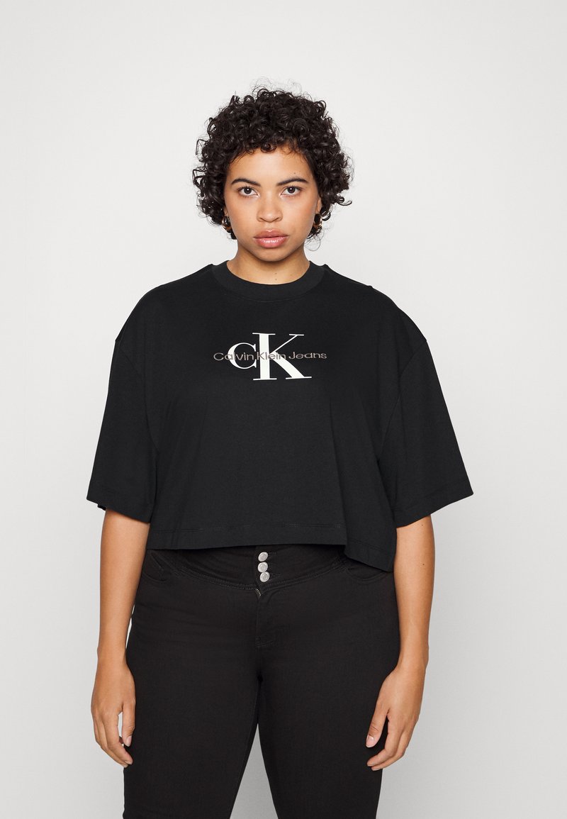 Calvin Klein Jeans Plus PLUS ARCHIVAL MONOLOGO TEE - Tričko s potlačou - black/čierna - Zalando.sk