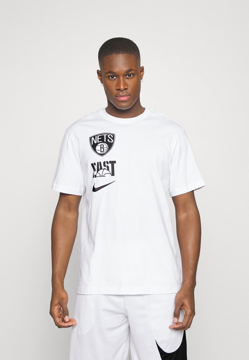 Nike Performance NBA BROOKLYN NETS BLOCK TEE - Club wear - white ...