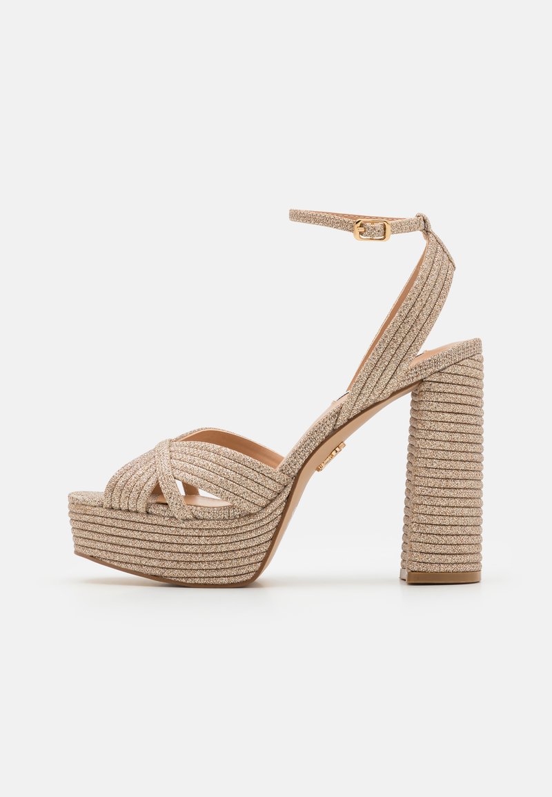 Steve Madden LAUREL - High Heel Sandalette - gold glitter/goldfarben ...