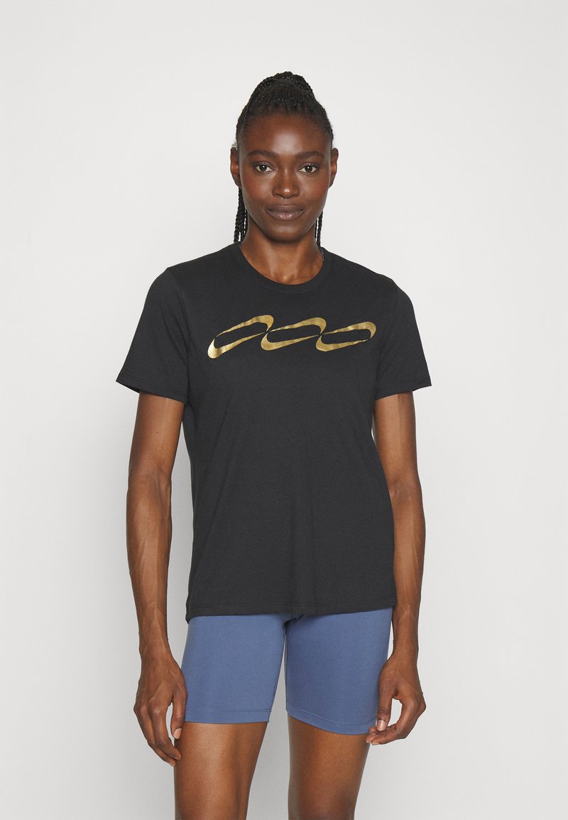 Nike Performance TEE CREW - Print T-shirt - black - Zalando.co.uk