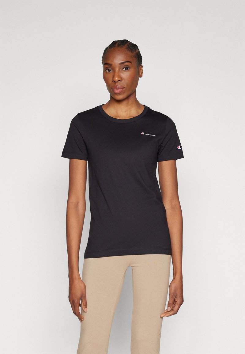 Champion ICONS CREWNECK SMALL LOGO - Basic T-shirt - black - Zalando.co.uk