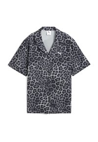 Puma LEO LUXE RELAXED MIT ALLOVER-PRINT - Gombos blúz - black/fekete ...