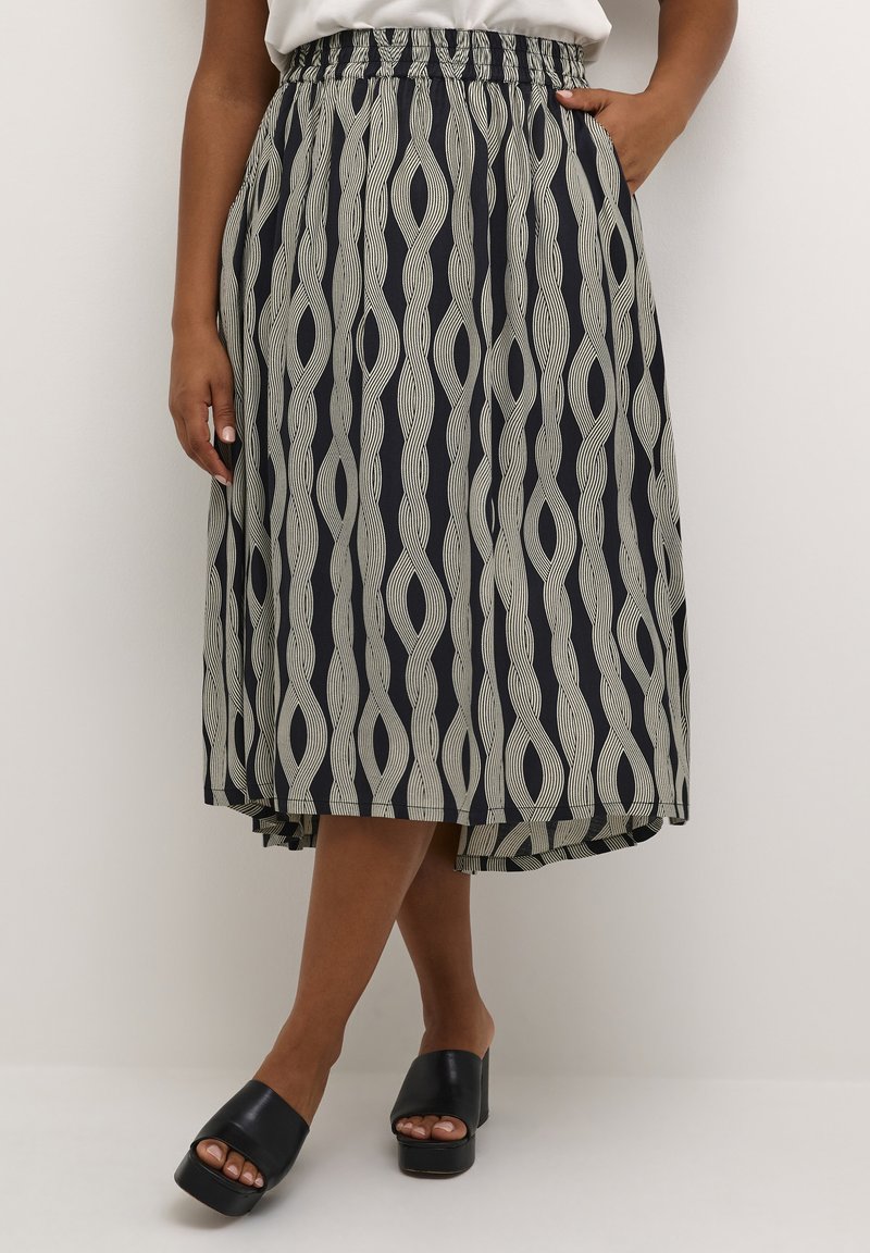 Kaffe Curve Jupe trapèze - black rope print/noir - ZALANDO.FR