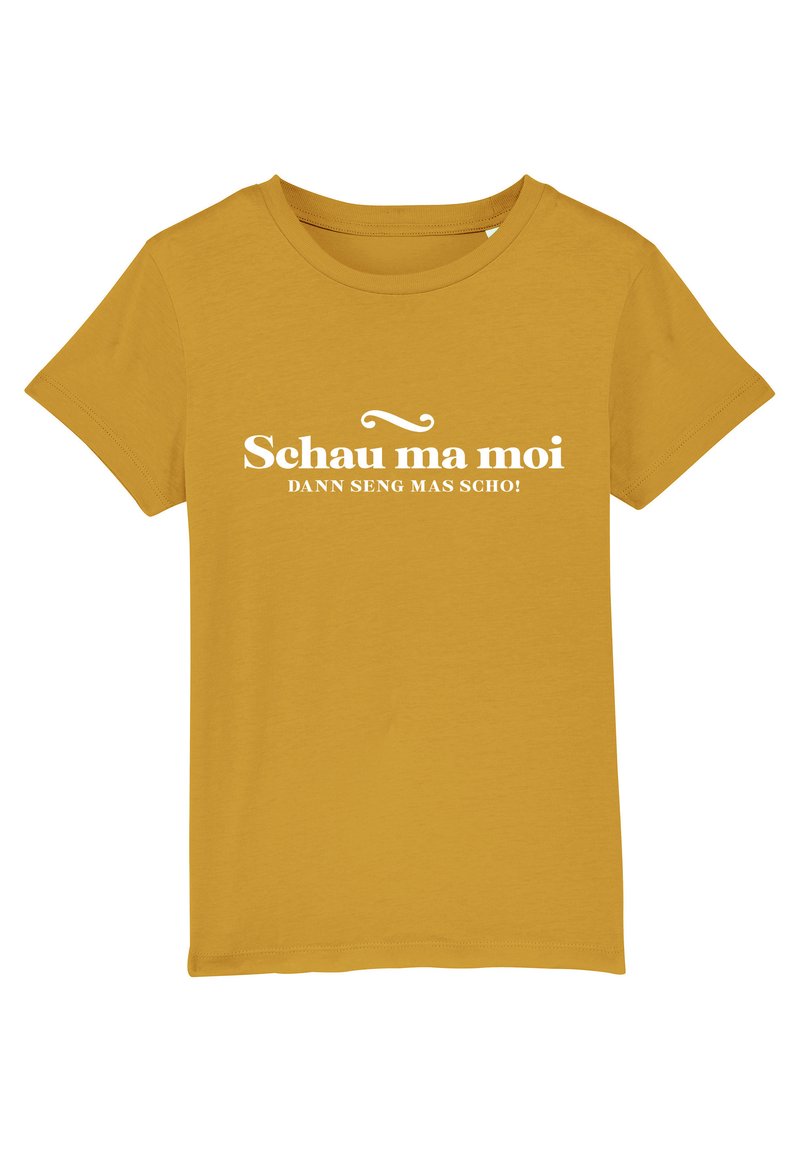 watapparel SCHAU MA MOI DANN SENG MAS SCHO - T-Shirt print - ochre ...