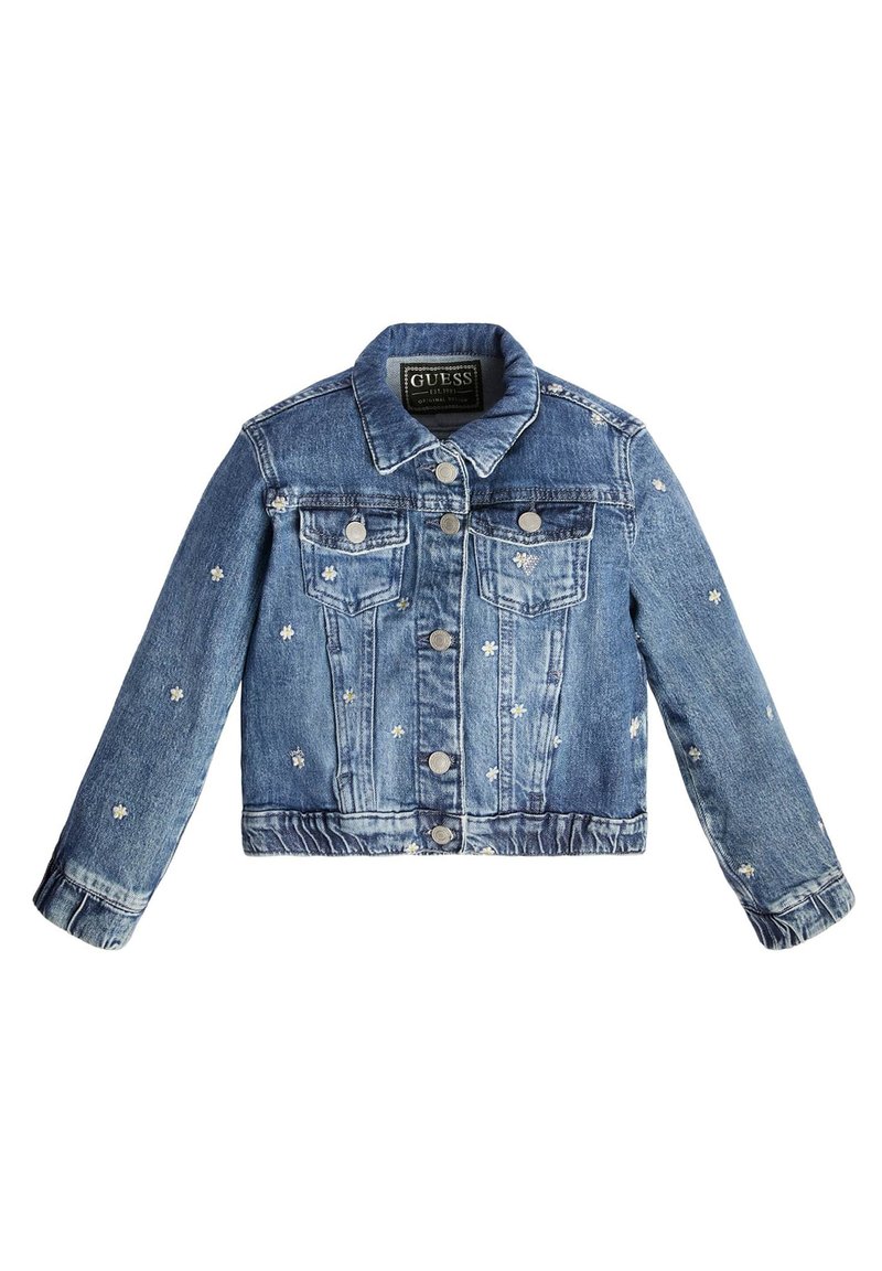 Guess JUNIOR EMBROIDERY DENIM LS JACKET - Veste en jean - indigo daisy ...