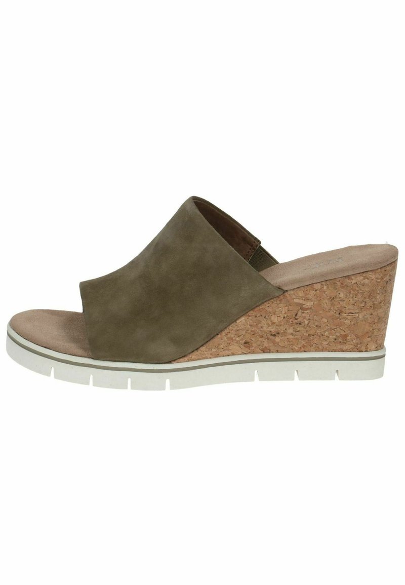 Caprice Heeled mules - cactus suede/green - Zalando.ie