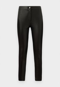 Pinko PIZZA PANTALONE BIMATERIALE - Pantaloni di pelle - nero limousine ...