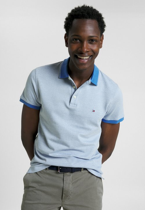 Tommy Hilfiger TIPPED SLIM - Poloshirt - light grey heather/hellgrau - Zalando.ch