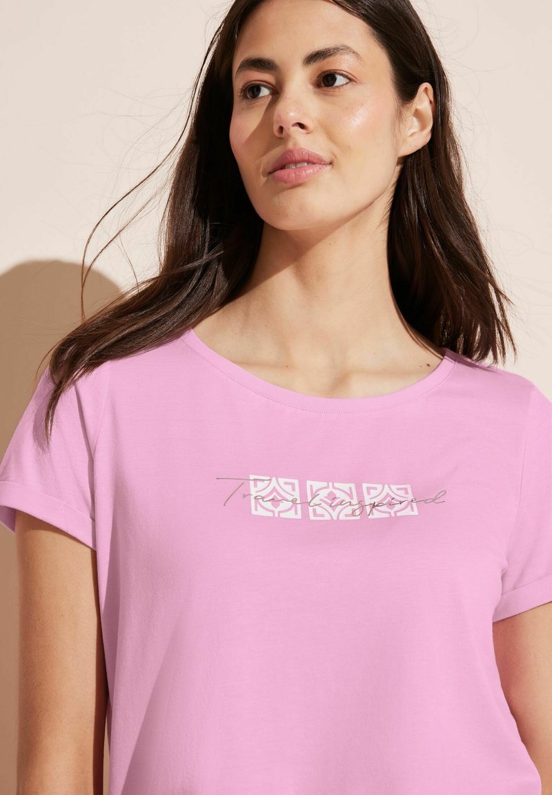 Street One MIT PART - Print T-shirt - rosa/mottled light pink - Zalando