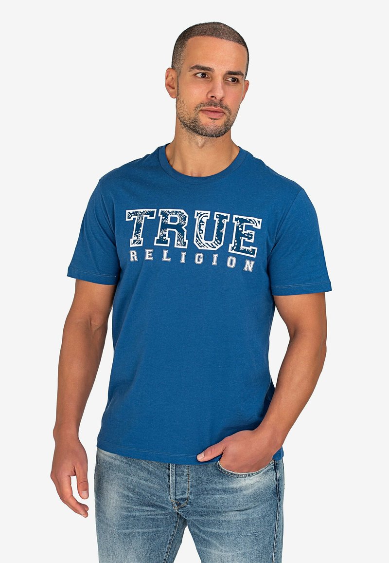 True Religion Print T-shirt - pacific blue/blue - Zalando