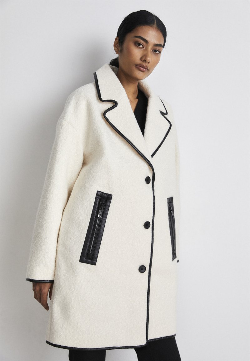 DKNY BUTTON COAT - Klasikinis paltas - vanilla/beveik balta - Zalando.lt