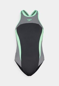 Speedo WOMENS HIGH NECK SPLICE CROSS BACK SWIMSUIT - Badeanzug - black ...