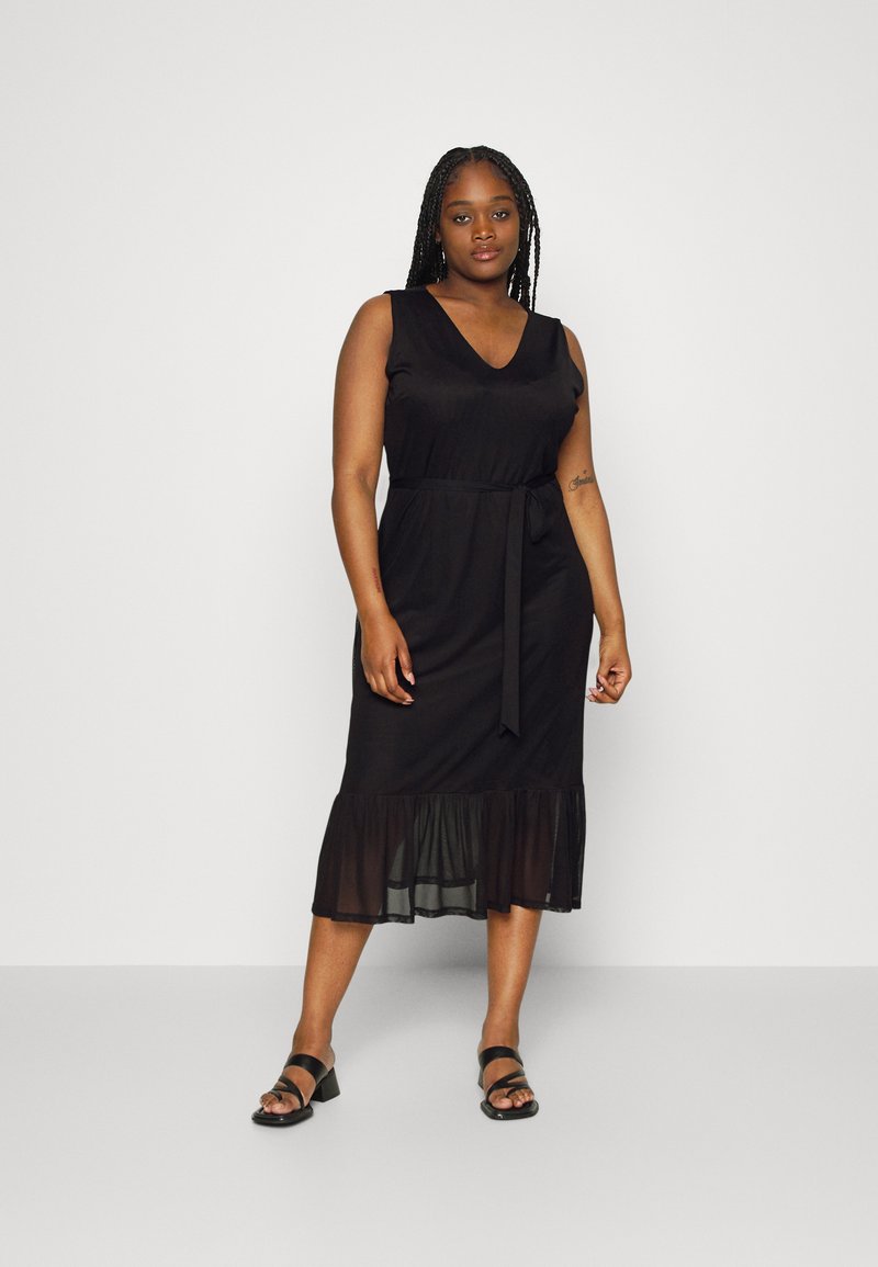 Anna Field Curvy SLEEVE LESS DRESS - Kasdienė suknelė - black/juoda ...