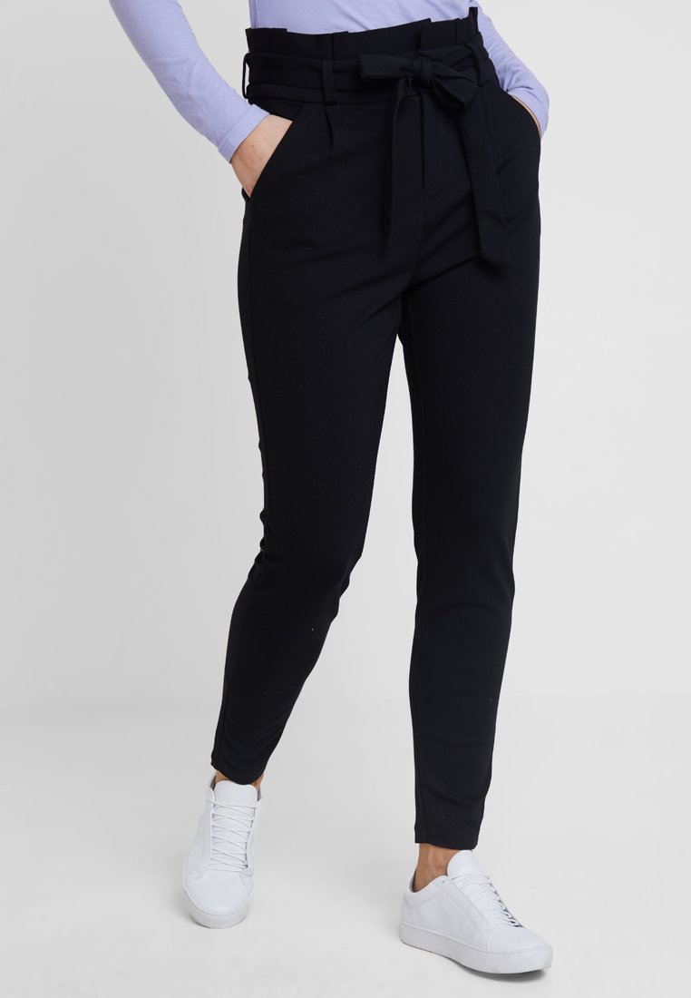 Vero Moda VMEVA LOOSE PAPERBAG PANT - Bukse - black/svart - Zalando.no