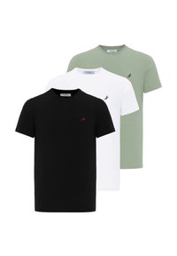 Moxx Paris SEZER 3 PACK - Jednoduché tričko - black white green ...