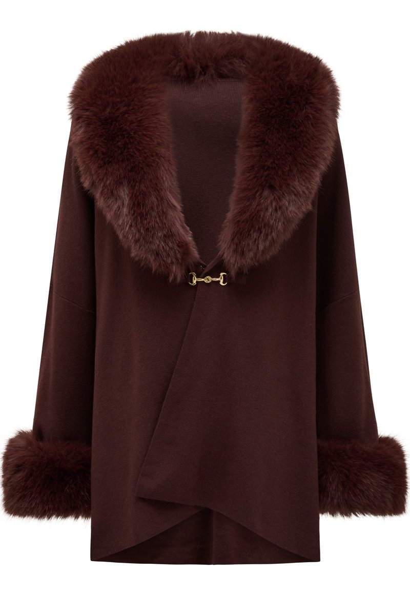 Forever New ALIA FUR TRIM - Cape - chocolate/brown - Zalando