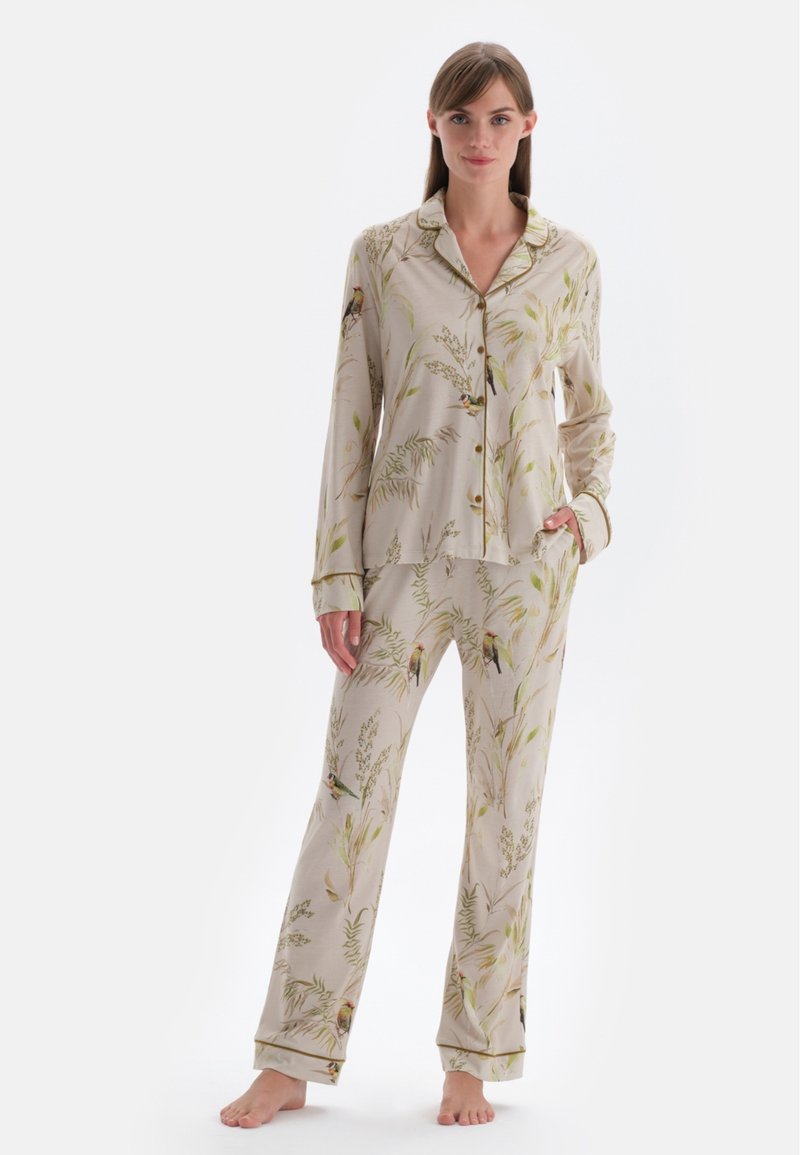 DAGI SET - Pyjamas - off white green/offwhite - Zalando.se