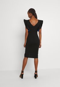 WAL G. V NECK RUFFLE SLEEVE MIDI DRESS - Kokteilikleit/peokleit - black ...