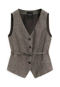 Massimo Dutti FLECKED WITH TIE DETAIL - Weste - mottled brown/braun ...