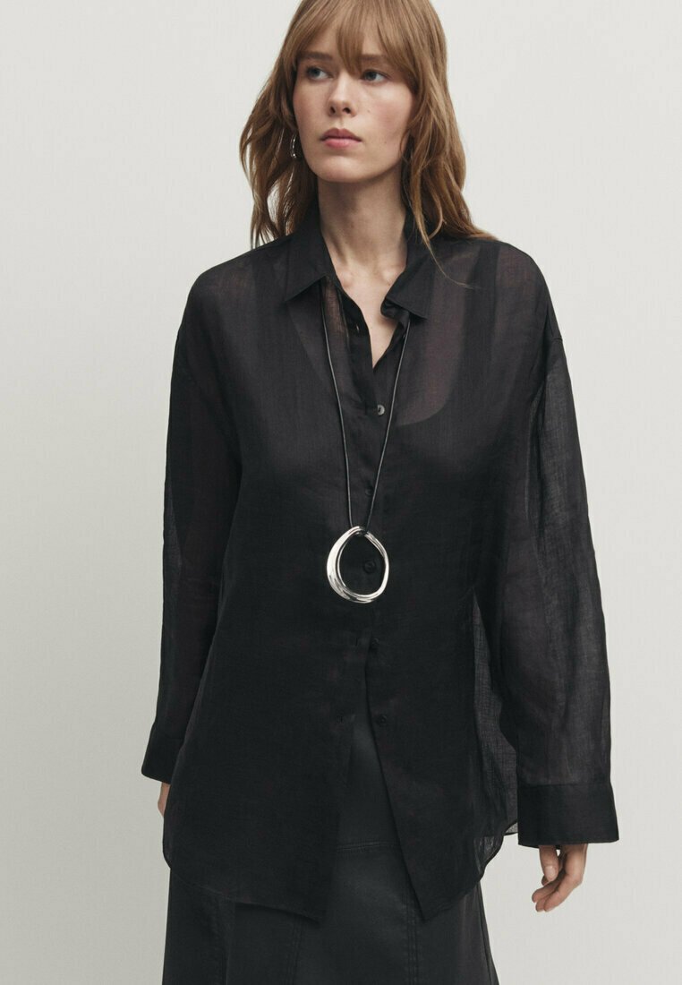 Massimo Dutti Skjorta - black/svart - Zalando.se