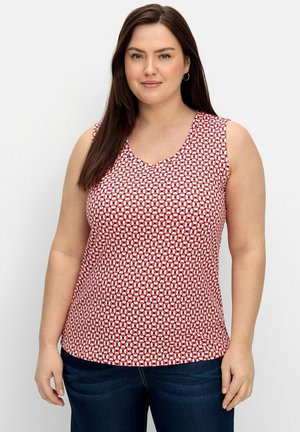 Sheego LONG - Top - rot gemustert/rot - Zalando.de