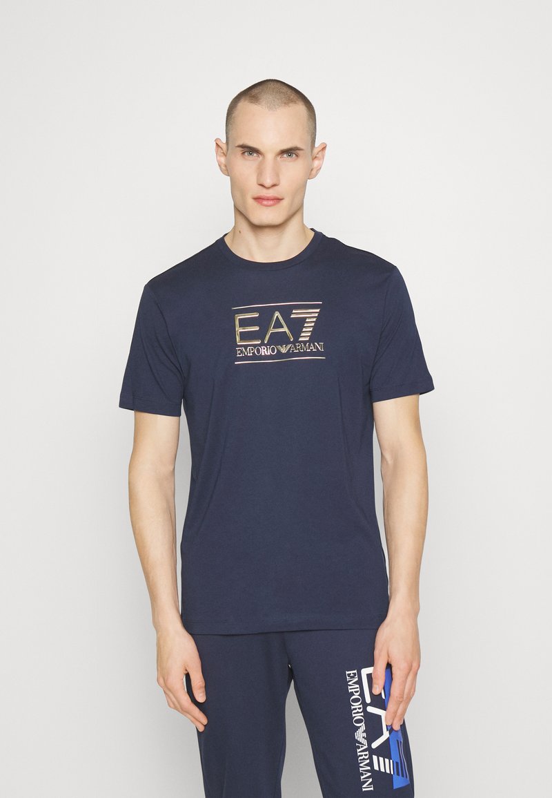 EA7 Emporio Armani Tričko s potlačou - blu navy/tmavomodrá - Zalando.sk