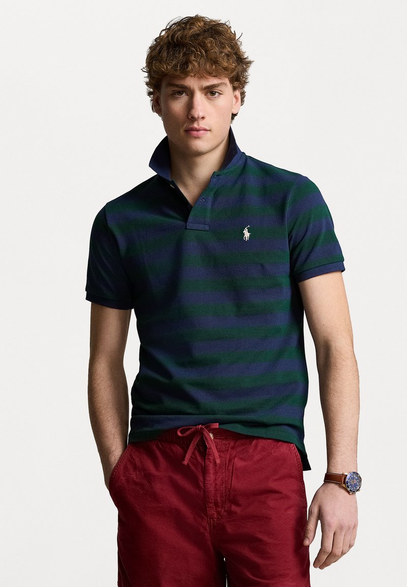 Polo Ralph Lauren CUSTOM FIT STRIPED MESH POLO SHIRT - Polo - moss ...