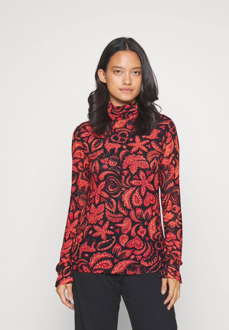 Fabienne Chapot JOHANNA - Langarmshirt - black/orange lava/schwarz - Zalando.de