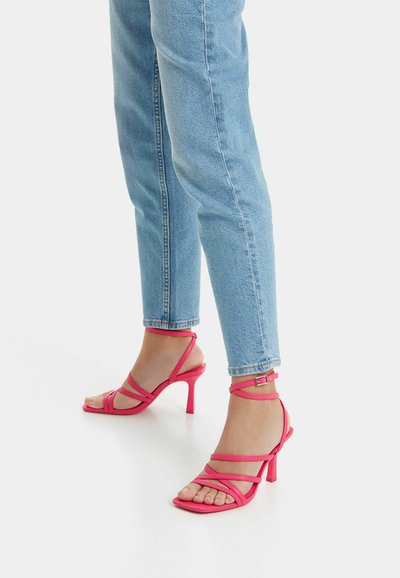 Next SIGNATURE LEATHER HIGH HEEL SANDALS - High Heel Sandalette - pink ...