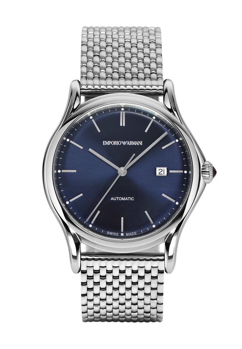 Emporio Armani Swiss Made Watch - silver coloured/silver-coloured - Zalando
