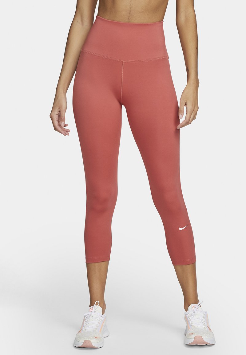 Nike Performance W Nk One Df Hr Crop Tgt Tights Adobe White Koralle