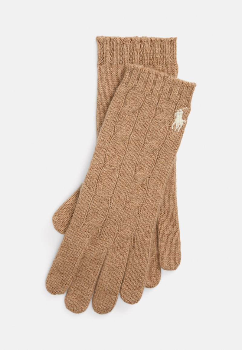 Polo Ralph Lauren CABLE KNIT WOOL CASHMERE GLOVES - Handsker - camel/beige - Zalando.dk